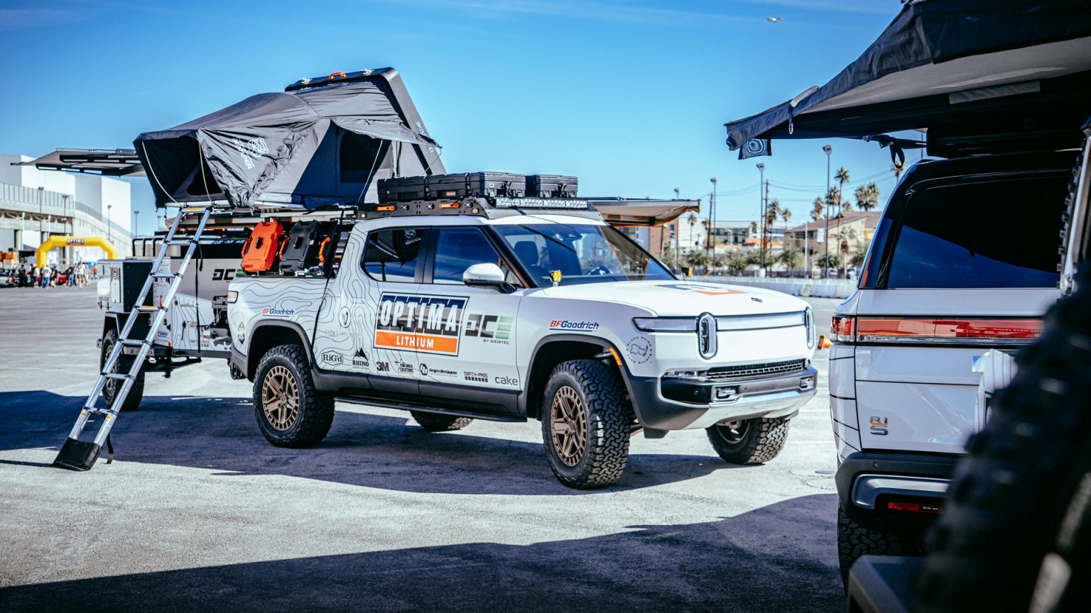Optima reveals trailers that can recharge the Rivian EV in the wild