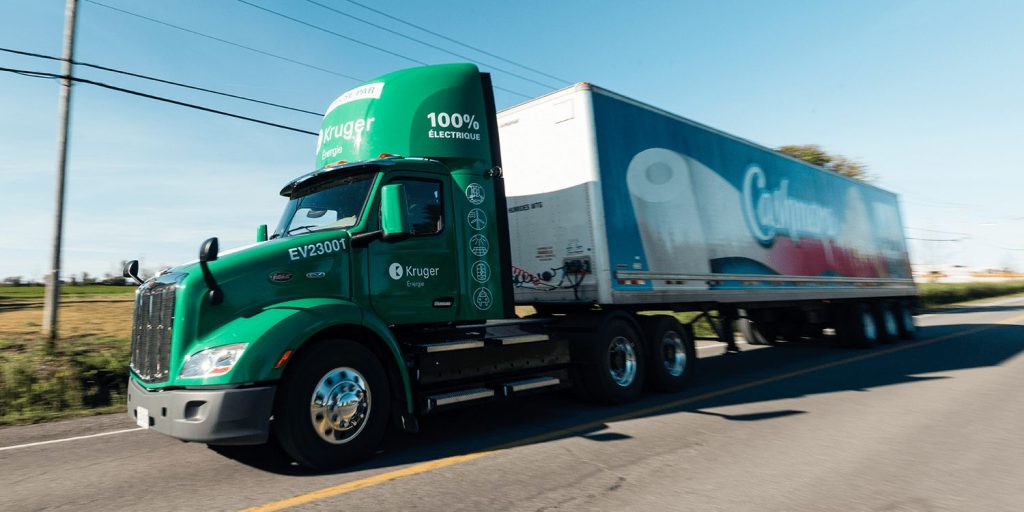 Kruger Energy Deploys First Electric Heavy-Duty Trucks, Orders 50 More