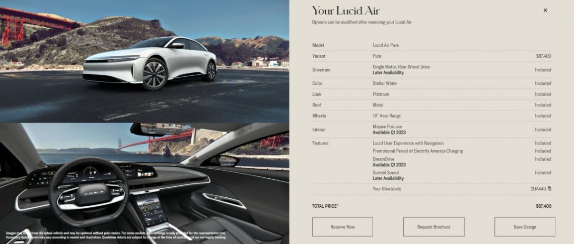 Lucid Motors Unveils More Affordable RWD Version of Lucid Air Pure EV ...