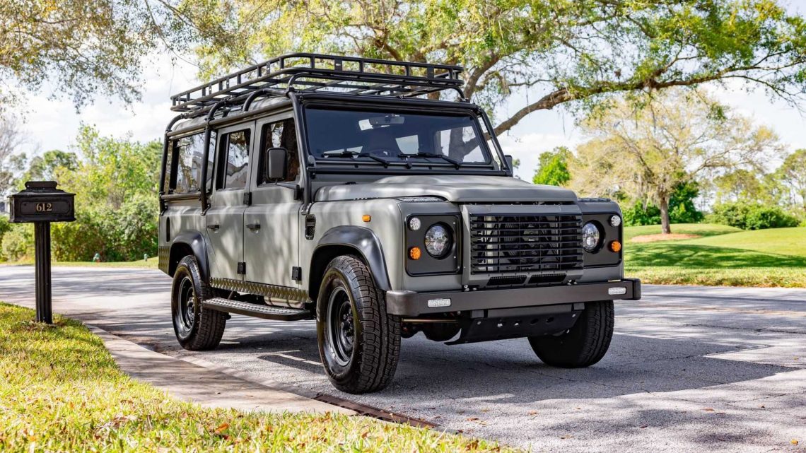 Classic Land Rover Defender 110 Goes Electric with 450-HP Tesla Powertrain