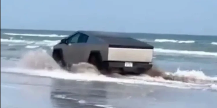 Tesla's Cybertruck Prototype Spotted Testing Shallow Waters, Prompting ...