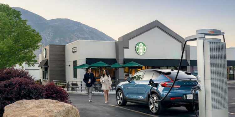 Volvo and ChargePoint Unveil 50 DC Fast Chargers at Starbucks Locations ...