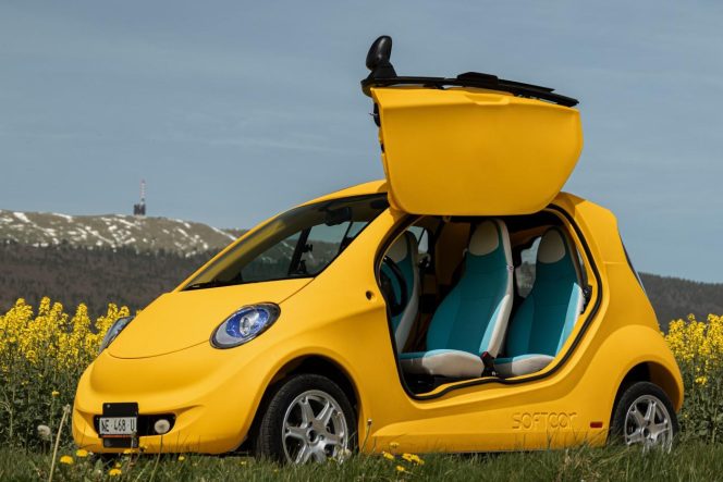 Swiss Company Softcar Unveils Lightweight L7e Electric Car with Four Seats