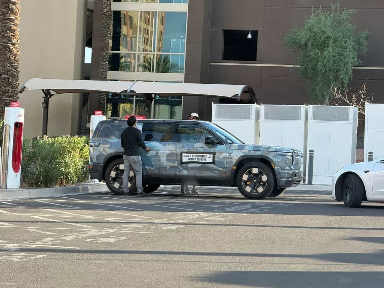 Rivian R2 Spotted With Native NACS Port at Tesla Supercharger in Arizona